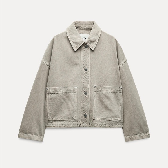 Zara | Jackets & Coats | Zara Washed Overshirt Zw Collection Size Xs ...